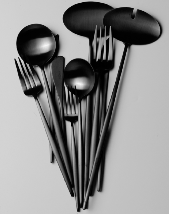 Couverts Cutipol Moon noir Mat brossés